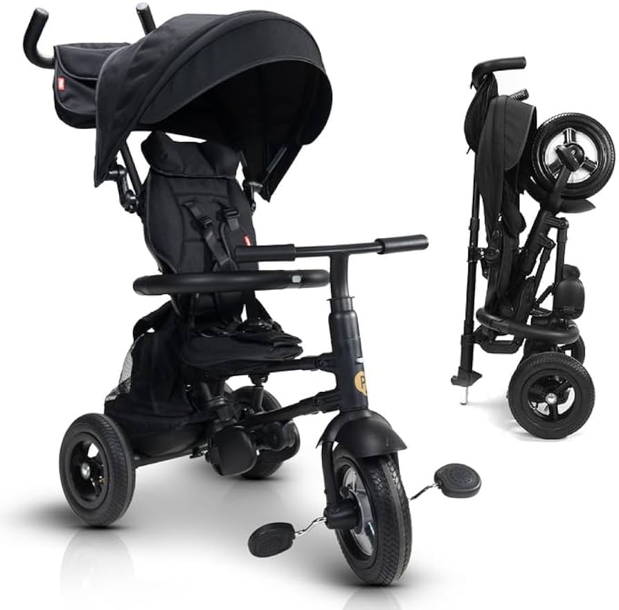 RITO DELUXE - תלת אופן מתקפל לתינוקות קיו פליי ריטו דלוקס מפואר שחור ⚡ roly