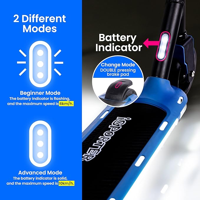 קורקינט חשמלי לילדים ISPORTER POWER עם 2 גלגלים בצבע כחול ⚡ roly